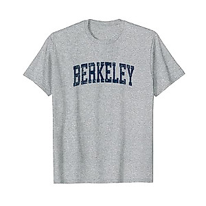 Berkeley California CA Vintage Athletic Sports Navy Design T-Shirt