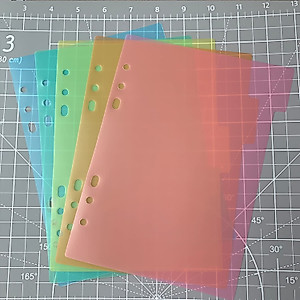 BAOFALI 10PCS A5 Size Dividers for 6 Ring Binder,with Reinforced Edge and 10 Tabs,Paper Index Divider Category Page Tab Indexing Cards Die and Stamp Storage Folder