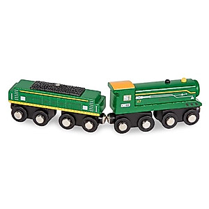Battat – Classic Trains – 6Pc Wooden Railroad Set – Magnetic Toy Trains – Train Engines & Cars – 3 Years + – Wooden Locomotives & Freight Cars