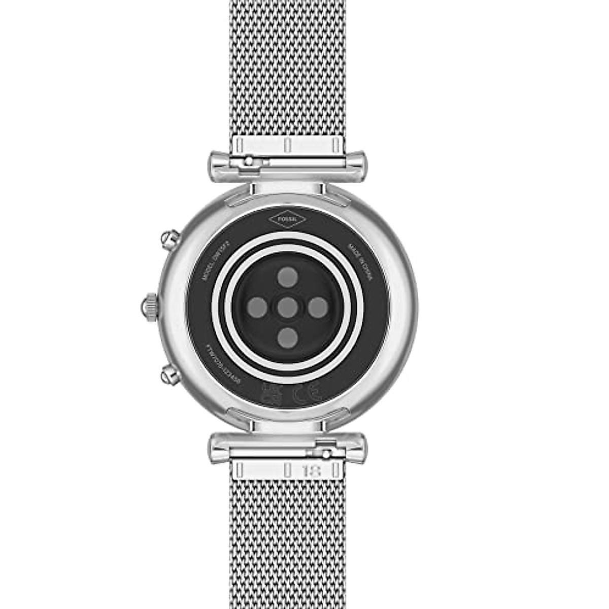 Fossil Carlie Gen 6 Hybrid 38mm Stainless Steel Mesh Smart Watch,Fitness Tracker Color: Silver (Model: FTW7076)