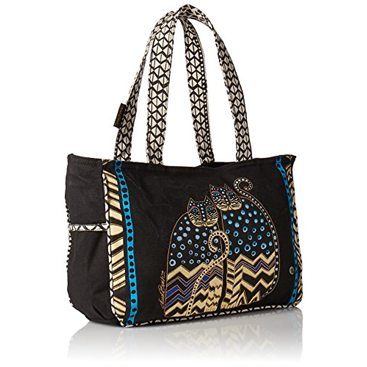 Laurel Burch Medium Tote Zipper Top 15.5"X4.5"X10", Spotted Cats