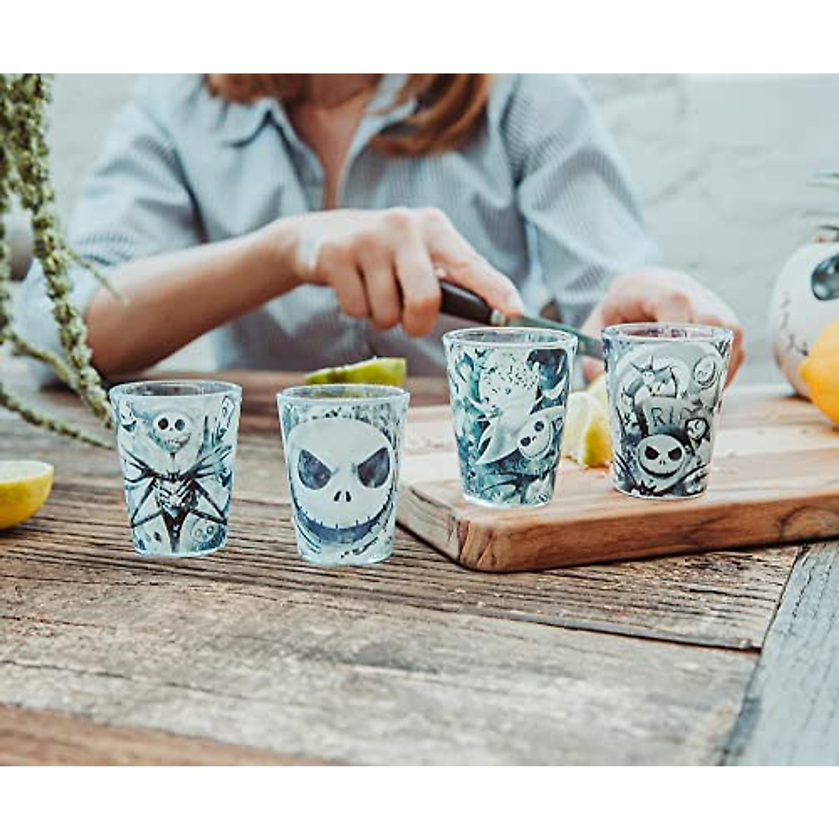 Disney Nightmare Before Christmas Inkblots 2-Ounce Mini Shot Glasses | Set Of 4