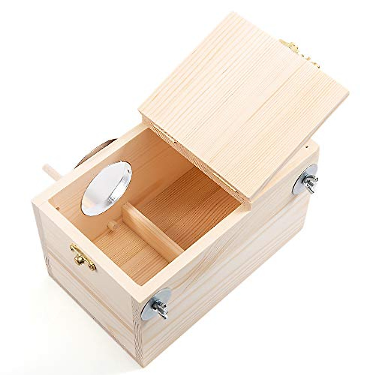 Evomosa Bird Nests Pet Bird Wood Breeding Box(L（11.4 x 5.9 x 5.9 in）)