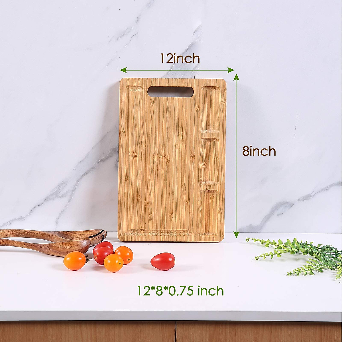 InnoStrive Cutting Board 100% Organic Bamboo Cutting Board For Kitchen Durable Chopping Board For Meats Bread Fruits With Deep Juice Croove…