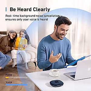 Anker PowerConf S3 Bluetooth Speakerphone with 6 Mics, Enhanced Voice Pickup, 24H Call Time, App Control, Bluetooth 5, USB C, Conference Speaker Compatible with Leading Platforms, Home Office,Blue