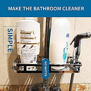 JIANWEI Bathroom Corner Shelf, Hanging Shower Caddy Shelf, Shelf Organizer No Drilling Fits for 24mm-25mm Shower Pole Rail Rod, Multifunction Storage Rack(Silver)