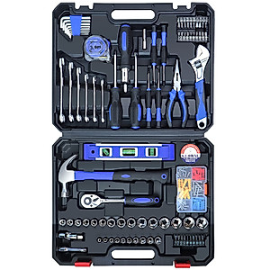 jar-owl 146 Piece Tool Kit, Drive Socket Set Auto Repair Tool Combination Mixed Tool Set, General Household Hand Tool Kits with Plastic Toolbox Storage Case