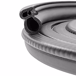 Automotive Weather Stripping 25Ft Car Door Rubber Seal Strip with Side Bulb Rubber Edge Trim for Cars Campers Trucks Boats RVs