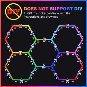 24 Pack Remote Hexagon Lights,RGB Garage LED Panel Light,358 Modes,IP54,LED Ceiling Lights for Party,Gaming