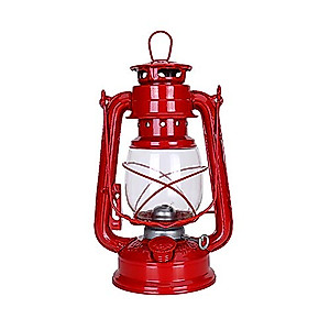 GAOZ Outdoor Lights Iron Vintage Kerosene Lamp Lantern Camping Portable Lamp Masthead Light Well-Known Brand Retro Oil Lamp for Home,Garden,Yard,Decorations (Emitting Color : 25cm Red)