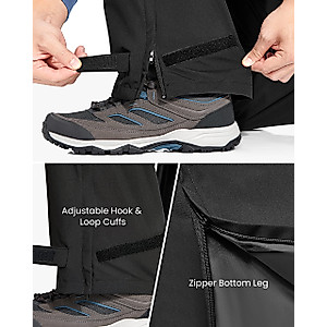 Men's Rain Pants, Waterproof Rain Over Pants Lightweight Packable Windproof Hiking Pants Outdoor Golf Work Black