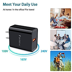 Adaptive Fast Charger Android Charger for Samsung Galaxy S7 Edge S6 S5 J3 J3V J7 J7V J5,Moto G5 G4 E6 E5 E4,LG Stylo 3 2 G4 K50 K40 K22 K20,Tablet,Android Phone,HTC, 3ft Fast Charging Micro USB Cable