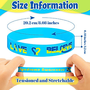 Chivao Down Syndrome Awareness Silicone Bracelet Wristband Blue Yellow Bracelets for Women Men (36 Pcs)