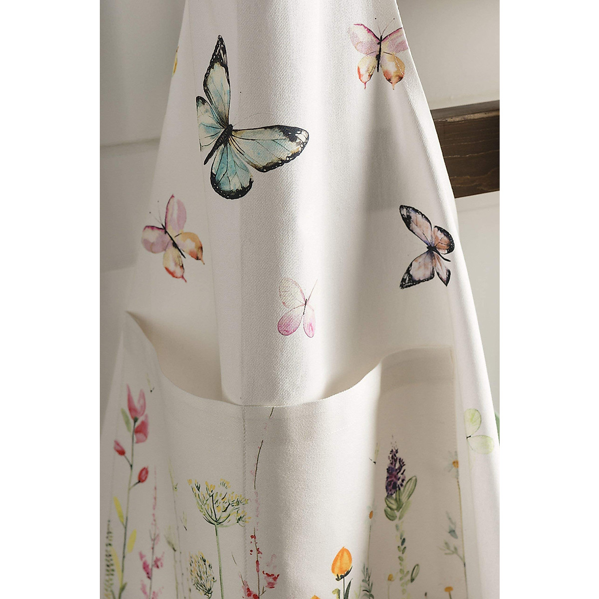 Maison d' Hermine Botanical Fresh Bundle Set 100% Cotton Apron (27.50" by 31.50") Set of 3 Kitchen Towels (20" by 27.5") and Oven Mitt (7.5" by 13")/Pot Holder (8" by 8")