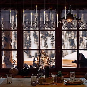 Leejec 20pcs Flameless Taper Floating Candles with Magic Wand Remote, Flickering Warm Light, Battery Operated 6.1" LED Electric Window Candle, Decor for Christmas, Wedding, Halloween, Birthday Party