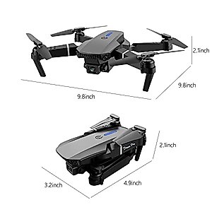 Drone With Dual 1080P HD FPV Camera Foldable Drone Remote Control Altitude Hold Headless Mode LED Light Start Speed Adjustment Trajectory Flight WiFi FPV Camera 𝘛𝘰𝘺