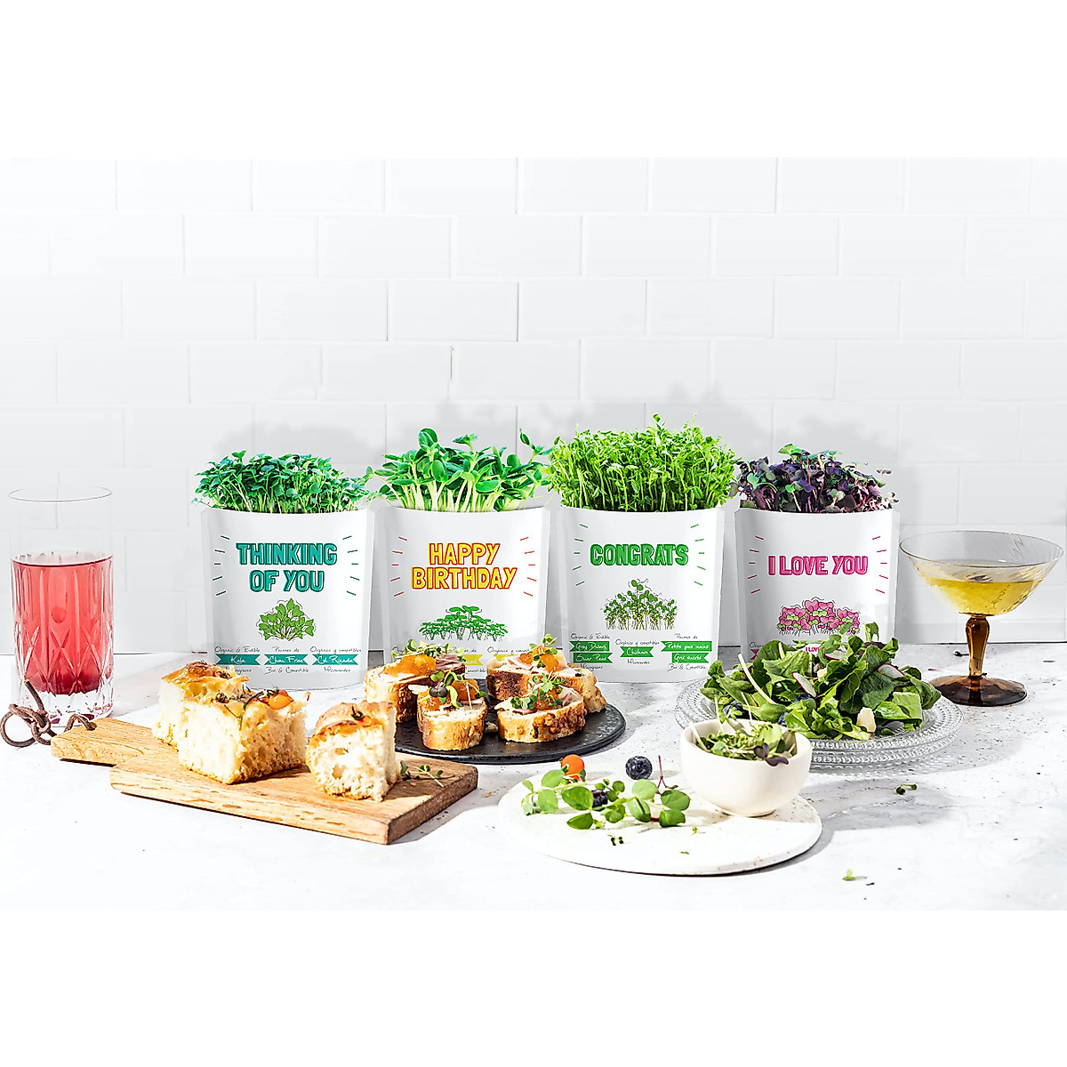 GIFT A GREEN HAPPY BIRTHDAY Greeting Card Greeting Cards with Organic Microgreens! Just Like A Post Card, Simply Mail and Recipient Gets to Grow & Eat | Cards for All Occasions | 1 PACK