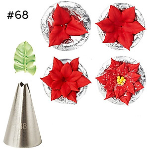 Leaf Piping Tips, Hsxxf 5PCS Russian Piping Tips Stainless Steel Piping Tips Piping Nozzles Cake Piping Icing Nozzles Cake Decorating Tips Set for DIY Baking Tools (5PCS Leaf), Sliver