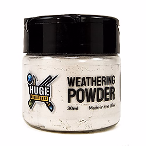 Huge Miniatures Weathering Powder, Pure White Pigment for Model Terrain Scenery and Vehicles by Huge Minis - 30ml Flip-Top Container