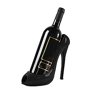 Trovety Shoe Wine Rack Holder- Bottle Wine Not Holder with High-Heel Design - Display & Storage Accessories - Table Centerpiece & Home Decorations for Kitchen, Restaurant, Bar, Hotel (Black)