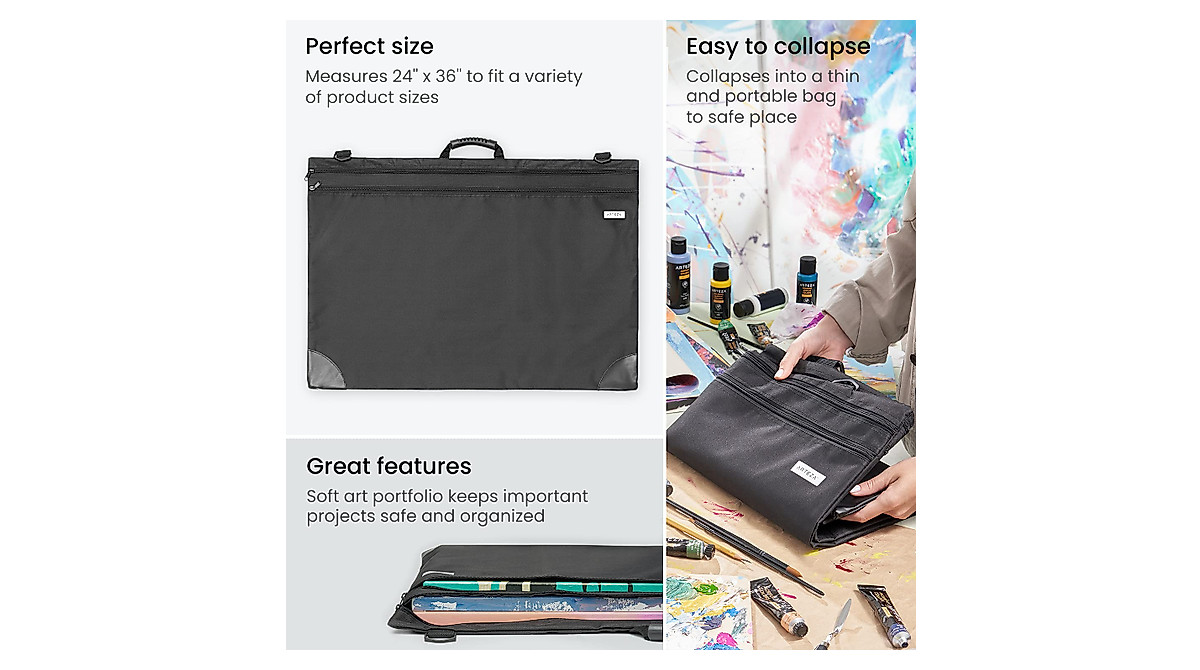 Arteza Art Portfolio Case 24 x 36 Inches Durable Waterproof Storage