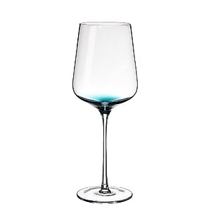 NutriChef 22oz Crystal Wine Glasses - Set of 2 Elegant Tall Red & White Wine Clear Stemmed Glass Drinkware w/ Colored Base Seamless Bowl, Lead-Free, Dishwasher Safe, for Wine Enthusiasts