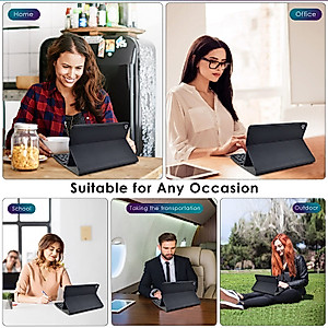 DETUOSI iPad 9.7" Case with Keyboard for iPad Air 2/ Air 1, iPad Pro 9.7, iPad 9.7 inch 2017/2018 (5th/ 6th Gen), Detachable Wireless Keyboard + Multiple Angle Stand PU Leather Cover for iPad 9.7-inch