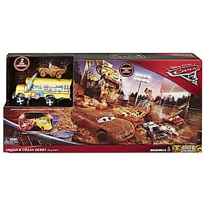 Disney Cars Toys 3 Crazy 8 Crashers Smash & Crash Derby Playset