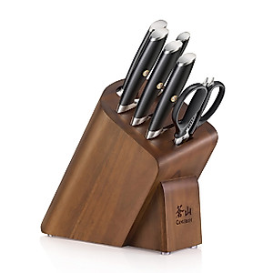 Cangshan L Series 7-Piece Cleaver Knife Block Set, Forged German Steel, Black, 1027112