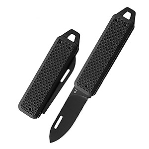 Caressolove G10 Small Pocket Knife For Men, Extremely Sharp D2 Steel Keychain EDC Blade, Multifunction Mini Package Opener Little Knife, Portable Lightweight Folding Tiny Pocketknife