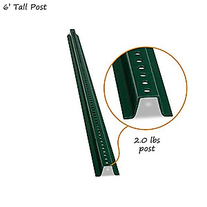 SmartSign U-Channel Sign Post, Heavy Duty | 6' Tall Baked Enamel Steel Post