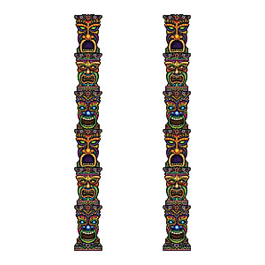 Beistle Jointed Tiki Totem Pole Party Accessory Pack of 2