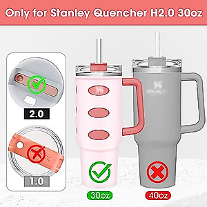 Winceed Silicone Sleeve for Stanley Quencher H2.0 30oz Tumbler with Handle, Protective Stanley Water Bottle Sleeve, Reusable Boot Cover for Stanley Cup (30oz, Rose Quartz)
