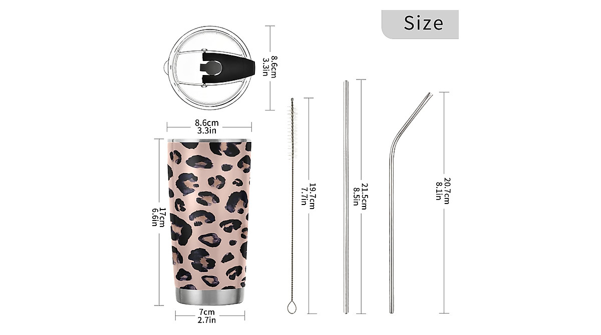 Stylish Leopard Print Insulated Tumbler - 20oz
