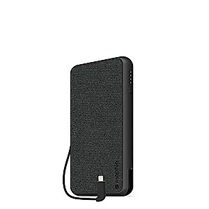 mophie Powerstation Plus XL Power Bank- 10,000 mAh Internal Battery, Built-in 10W Micro-USB Cable with Apple Lightning Connector & 10W USB-A Port, Travel-Friendly & Compact, LED Indicators, Black