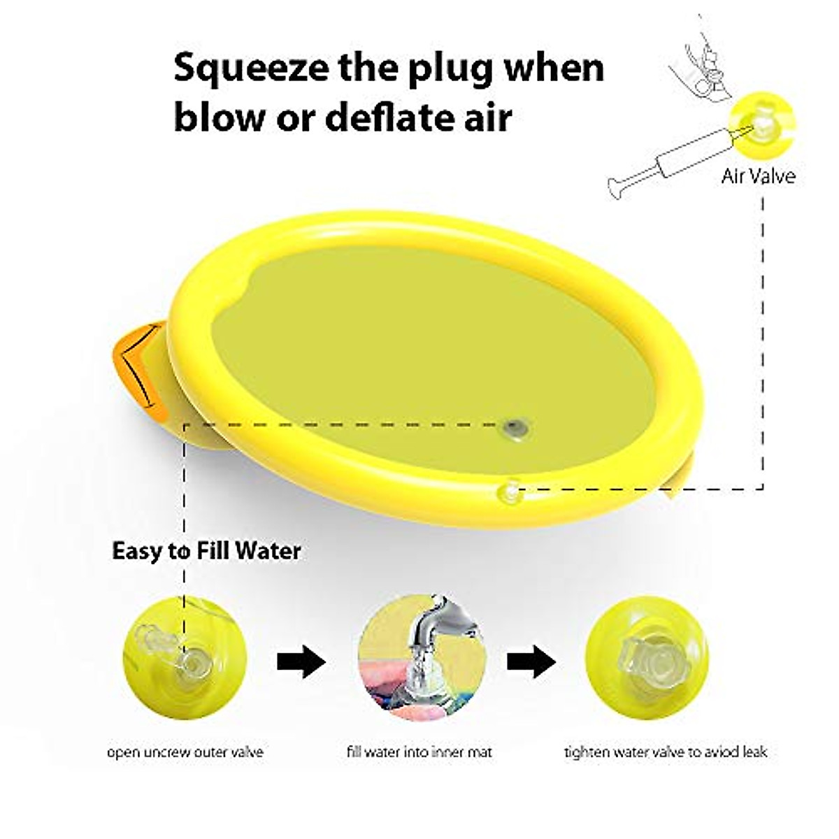 ibestby Inflatable Tummy Time Water Mat Fun Inflatable Water mat for Newborn Boys and Girls,Activity Center Your Baby's Stimulation Growth