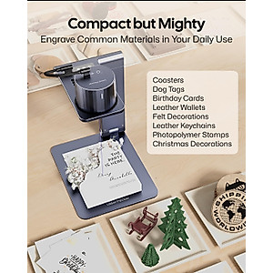 LaserPecker 1 Pro Laser Engraving Machine, Laser Engraver Mini 405nm Wavelength Laser Etcher, 0.15mm High Precision Engraver for Felt Leather Wood (No for Metal) - with Auto Focus Stand