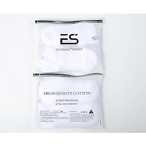 EVERSWE 6 Pairs Ankle Athletic Running Socks Low Cut Sports Tab Socks for Men and Women (White, S)