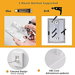 BESy Retractable Clothesline ABS case+Aluminum Dryer with Adjustable Stainless Steel Rope String Hotel Style Heavy Duty, Drill Free & Wall Mounted Method, 13.8 Feets,White