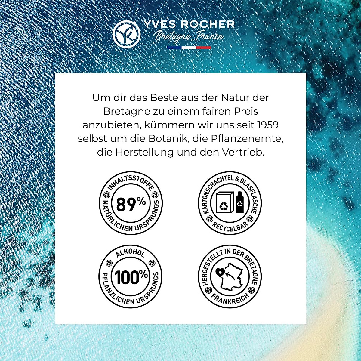 Yves Rocher Sel d'Azur Eau de Parfum, Women’s Citrusy Scent Reminiscent of Blue Skies and the Sea, 1.01 fl. oz