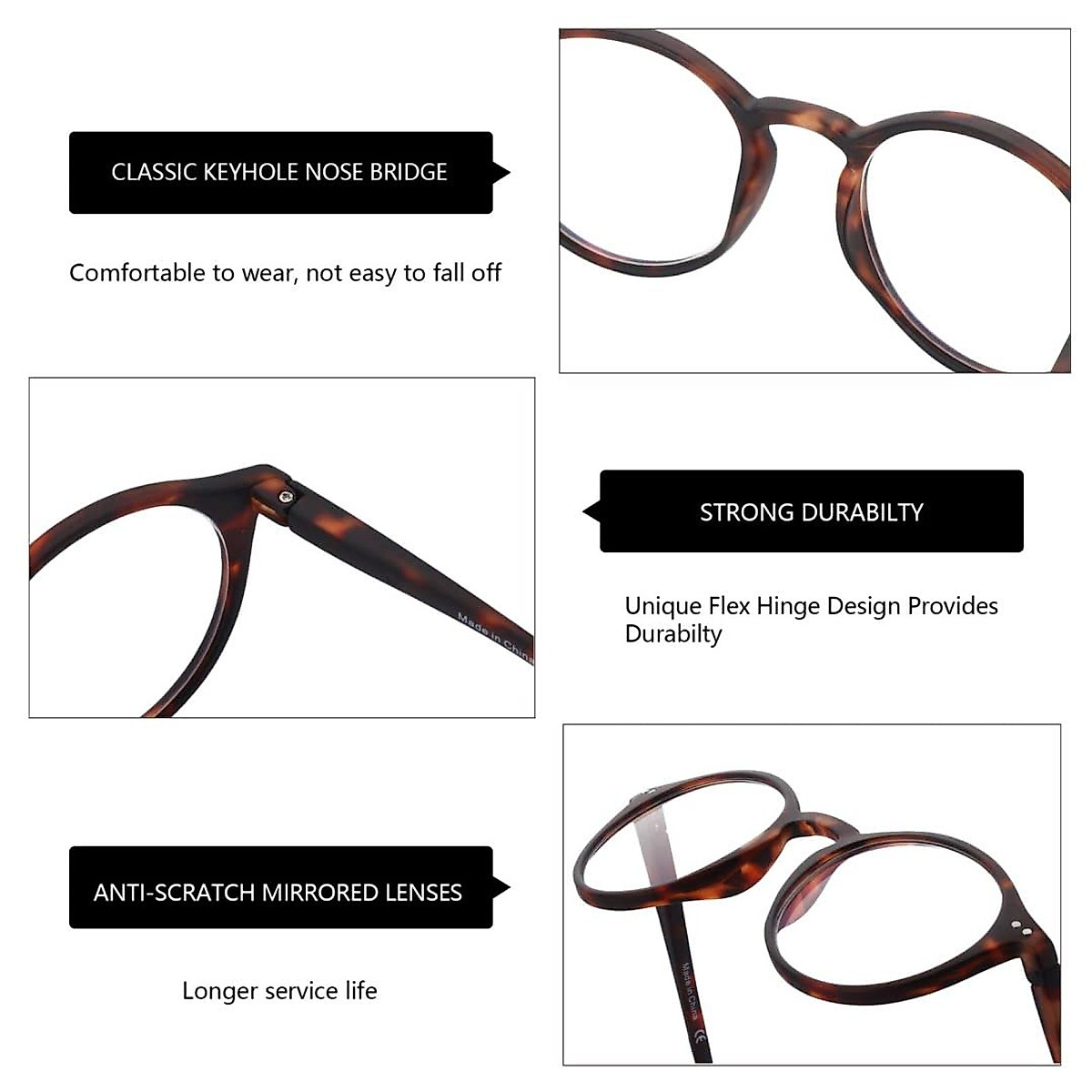 BLUEMOKY Reading Glasses for Women Men, Blue Light Blocking Glasses 2 Pack, Computer Readers, Spring Hinge(2.50x)