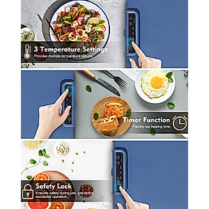 Owenri Food Warming Mat - Roll Up Portable Electric Warming Tray with 3 Temperature Settings, Silicone Heating Mat for Food, Food Warmers for Parties, Buffets Party, Travel, Daily Lives