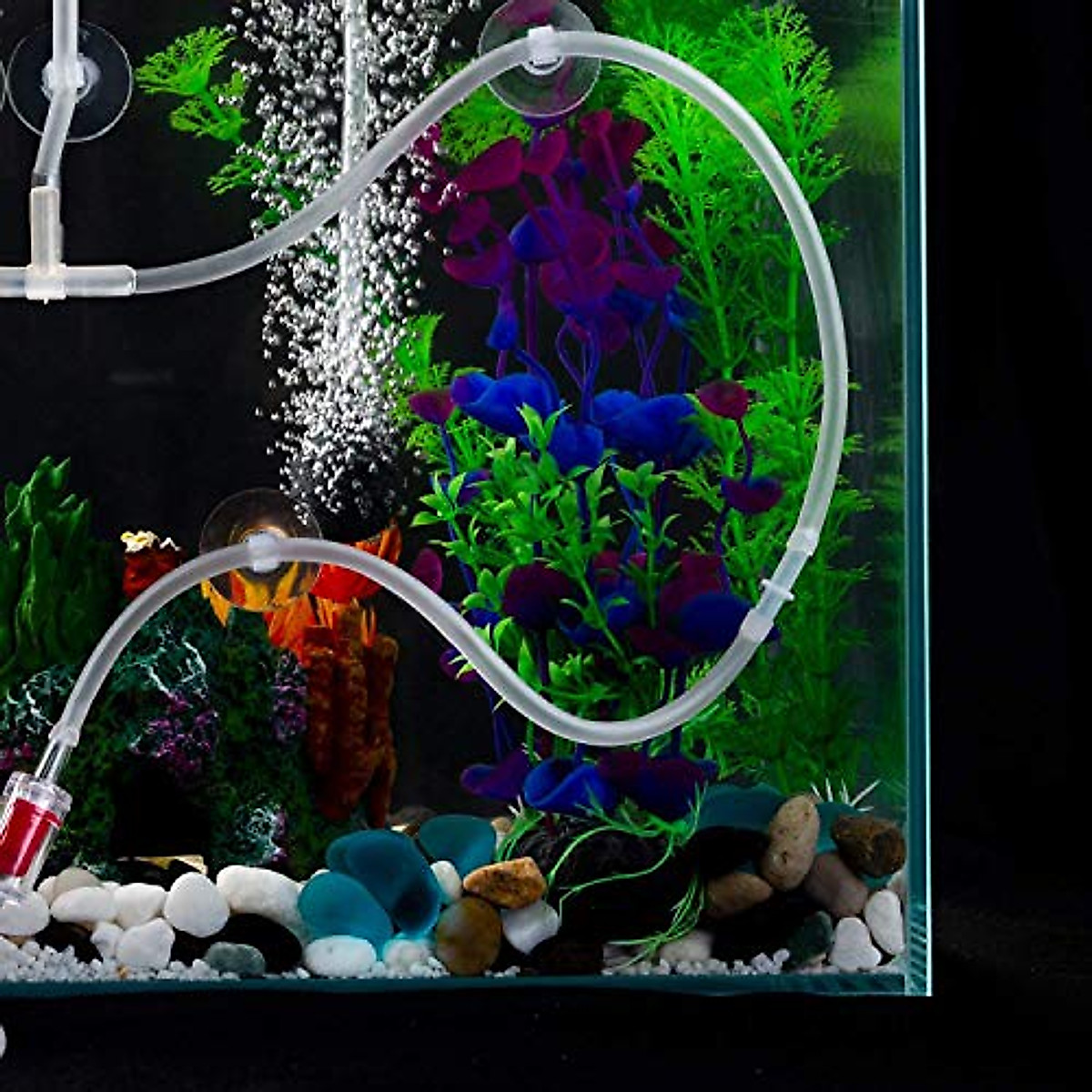 XMHF Plastic Aquarium Air Tube Pipe Pump Valve Connector Inline Tubing Straight 100pcs