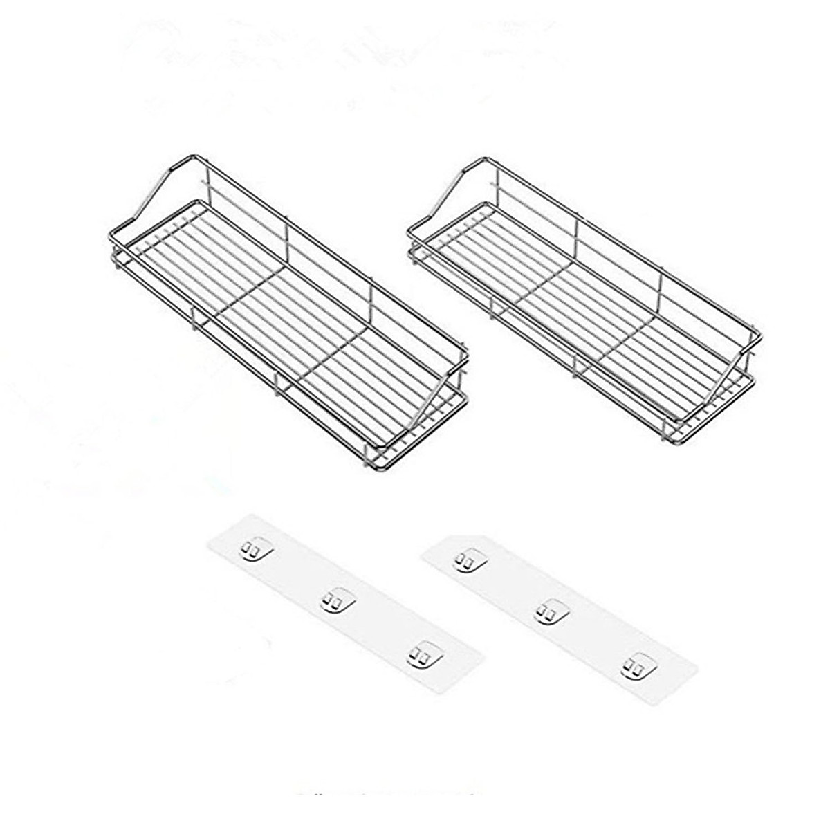 IWONEDY Shower-caddies Adhesives 2PC Shower Shelf Adhesive, Transparent Shower Caddy Adhesive for Bathroom Storage Shelves, Kitchen Racks and Soap Holder Strong adhesive, No Drilling Required