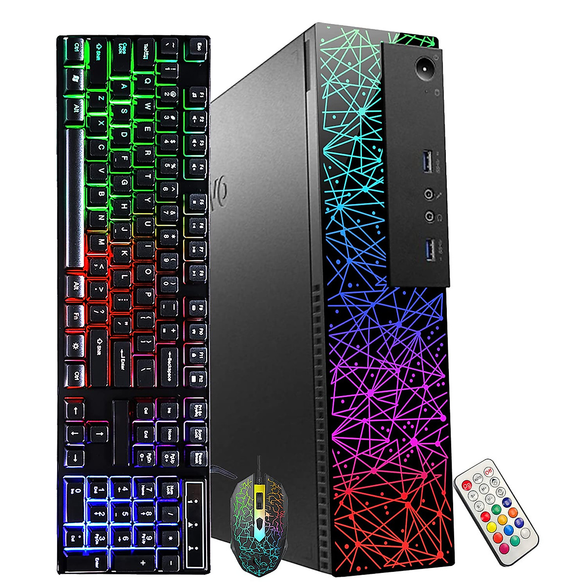 Lenovo ThinkCentre RGB Small Form Desktop Computer, Intel Core i7-6700 Upto 4.0GHz, Radeon RX 550 4GB GDDR5, 32GB RAM, 1TB SSD, 4K 2-Monitor Support, Wi-Fi, Bluetooth - Windows 10 Pro (Renewed)