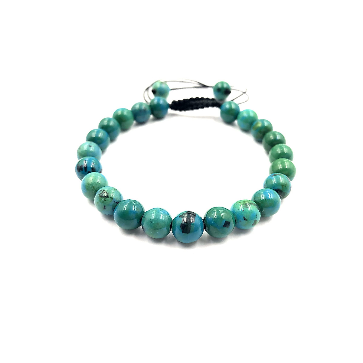 SHNAYA JEWELS AAA CHRYSOCOLLA A Natural Healing Power Gemstone Crystal Beads Unisex Adjustable Macrame Bracelets 8mm