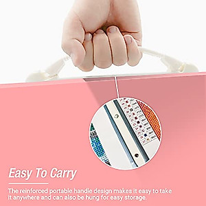 Bougimal Diamond Painting Storage Book, Diamond Painting Accessories with 20 Pocket up to 40 Pics, Diamond Art Accessories and Tools for Artwork Display and Protection, A3 12x16 Inches, Pink