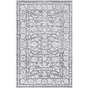 Rugs.com Boston Collection Rug – 3' x 5' Gray Low-Pile Rug Perfect for Living Rooms, Large Dining Rooms, Open Floorplans