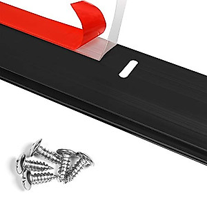 BAINING Metal Door Draft Stopper, 43.5 Inch Under Door Sweep Bottom Blocker Seal Strip, Aluminium Sweeps Anti Mouse Bite, Black