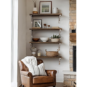 Gronda Bathroom Wall Shelves Over Toilet, 24 Inches Floating Shelves for Wall Rustic Farmhouse Wood Bathroom Shelf Hanging Storage Rack